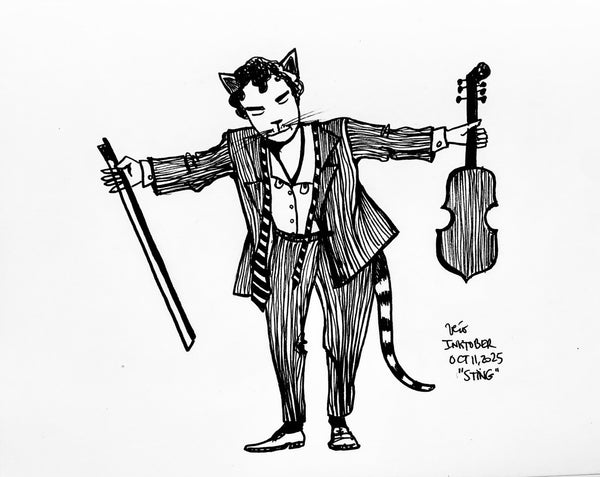 Inktober Day 11, 2025 "Sting" – Vero the Traveling Artist