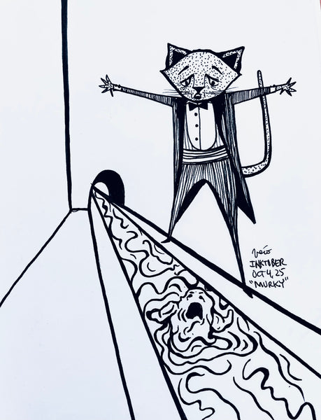 Inktober Day 4, 2025 "Murky" – Vero the Traveling Artist