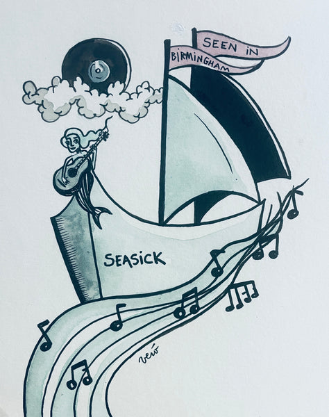 Seasick Records - drawing – Vero the Traveling Artist
