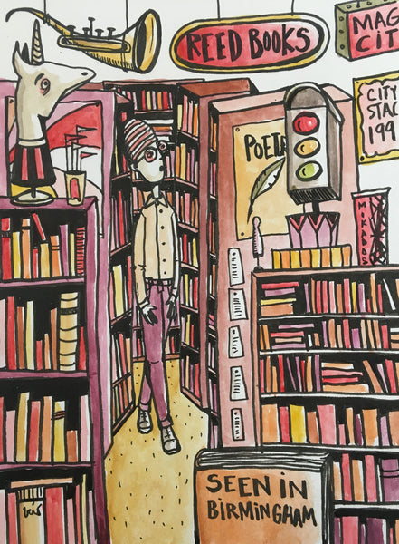 Getting lost in Reed Books - drawing – Vero the Traveling Artist
